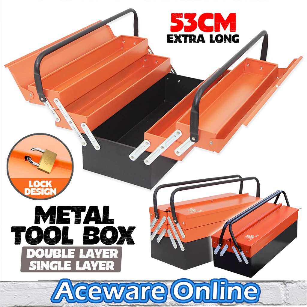 Ladderman Metal Cantilever Tool Box Storage Heavy Duty Steel Metal ...