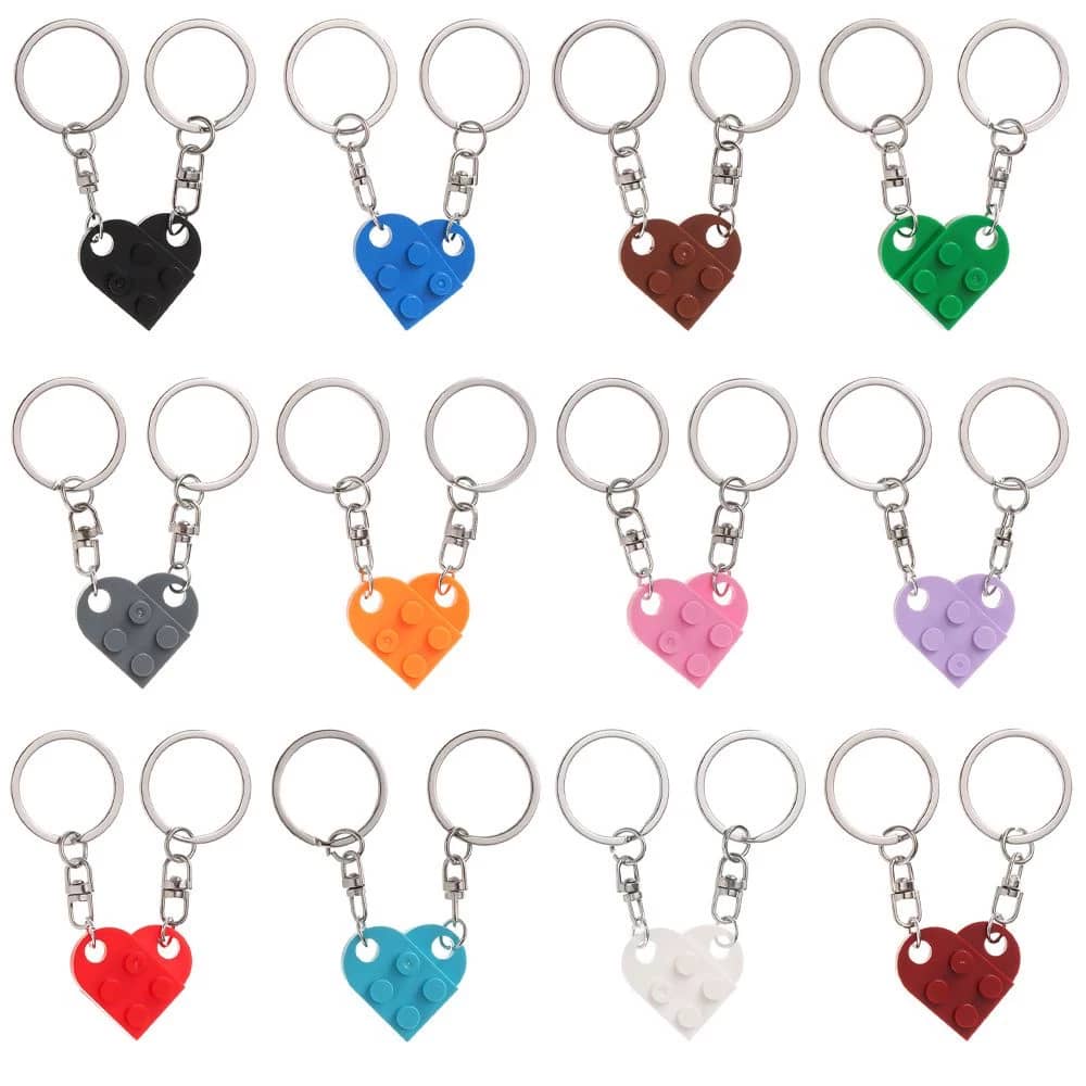 Cute Love Heart Keychain Brick Keychain For Couples Friendship Birthday ...