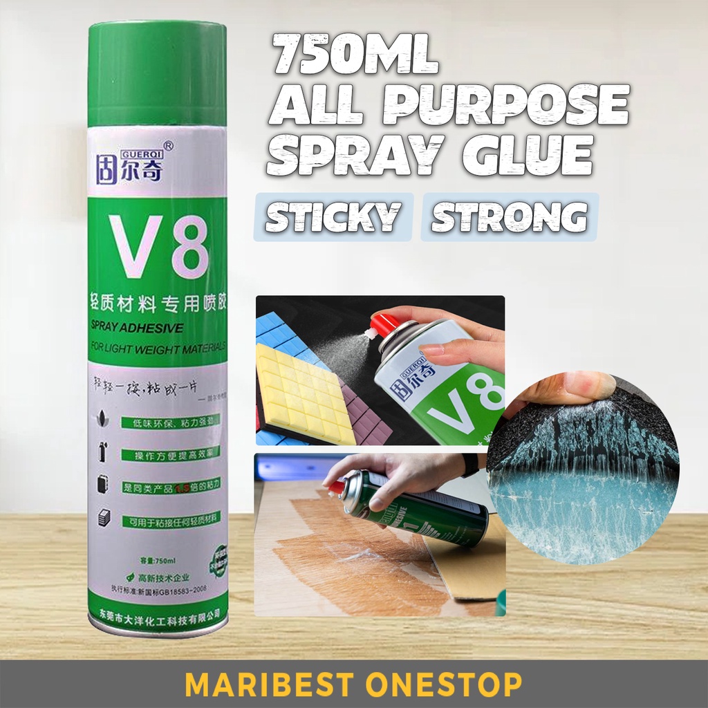 750ml V8 Spray Glue Adhesive Spray Gam Super Glue Strong Pelekat ...