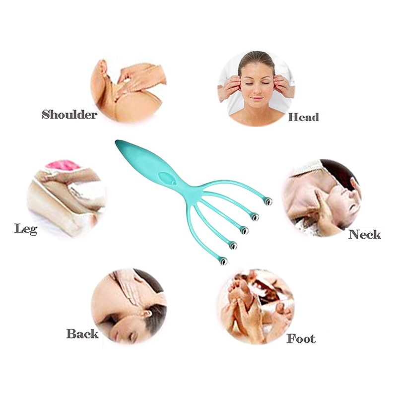 5/9 Claws Head Massager with Steel Ball Neck Scalp Massage Roller Comb ...