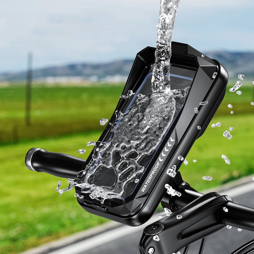 Motorcycle Phone Holder Waterproof Bicycle Phone Mount Pouch with Sun ...