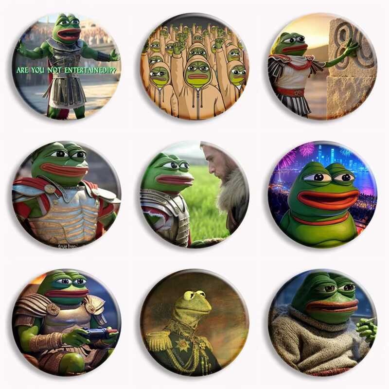 Frog PEPE Anime Soft Button Pin Elon Reeve Musk New Icon Are you not ...