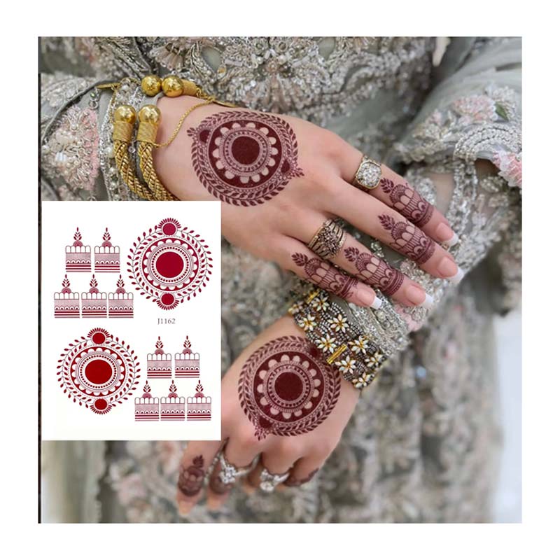 Waterproof Henna Tattoo Red Henna Stickers for Hand Fake Tattoo for ...