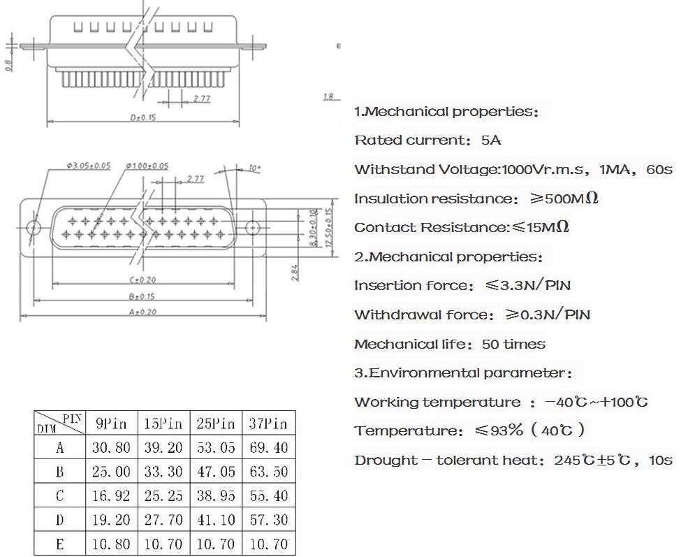 10pcs RS232 Parallel Serial DB25 2 Row Data Cable Connector 25 Pin 25 ...
