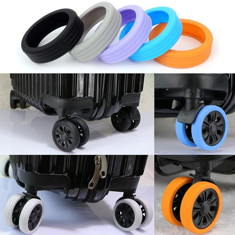 4/1Pcs Universal Luggage Wheels Anti Wear Guard Silicone Cover Trolley ...