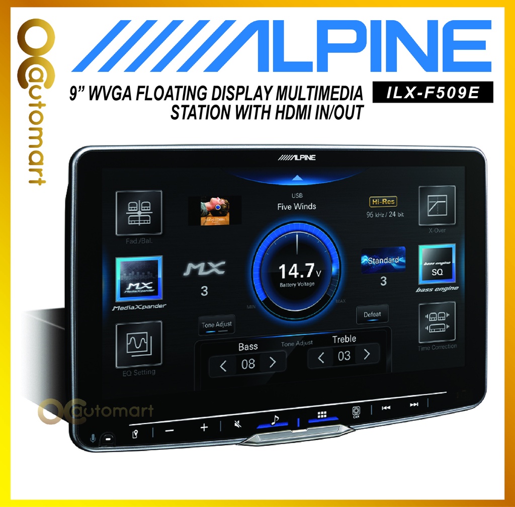 ALPINE ILX-F509E 9" INCH WITH CARPLAY WIRELESS AND ANDROID AUTO PLUS ...