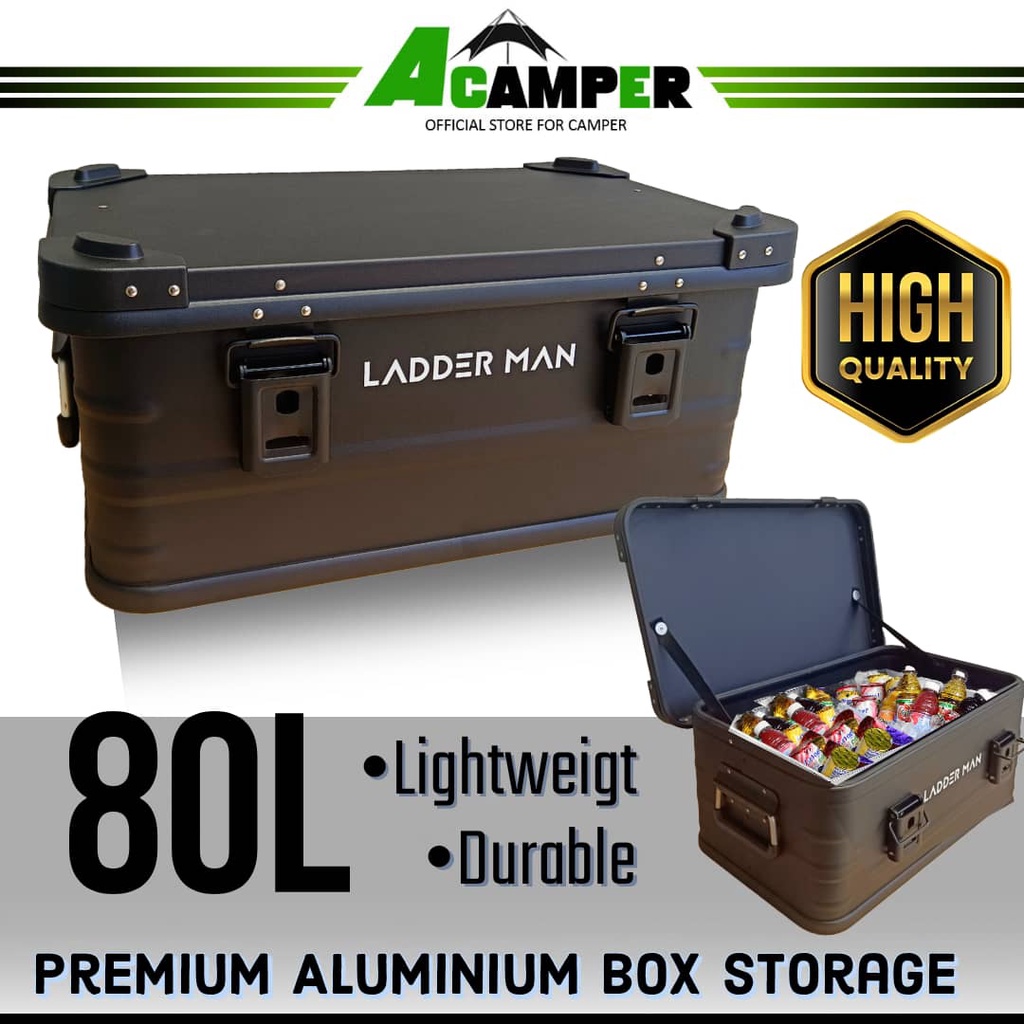 Ladderman 80L Premium Aluminium Multifunction Storage Box Extra Strong ...