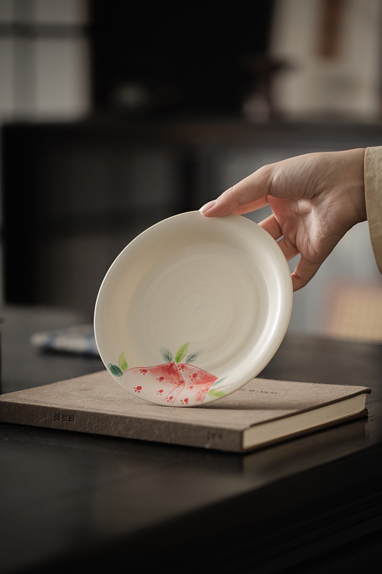 Shajifeng Pink Lead Pastel Hand-Painted Dried Peach Pot Cheng Retro ...