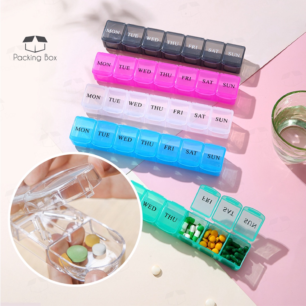 PKB 7 Days Daily Pill Box Medicine Pill Box Outdoor Travel Medicine ...