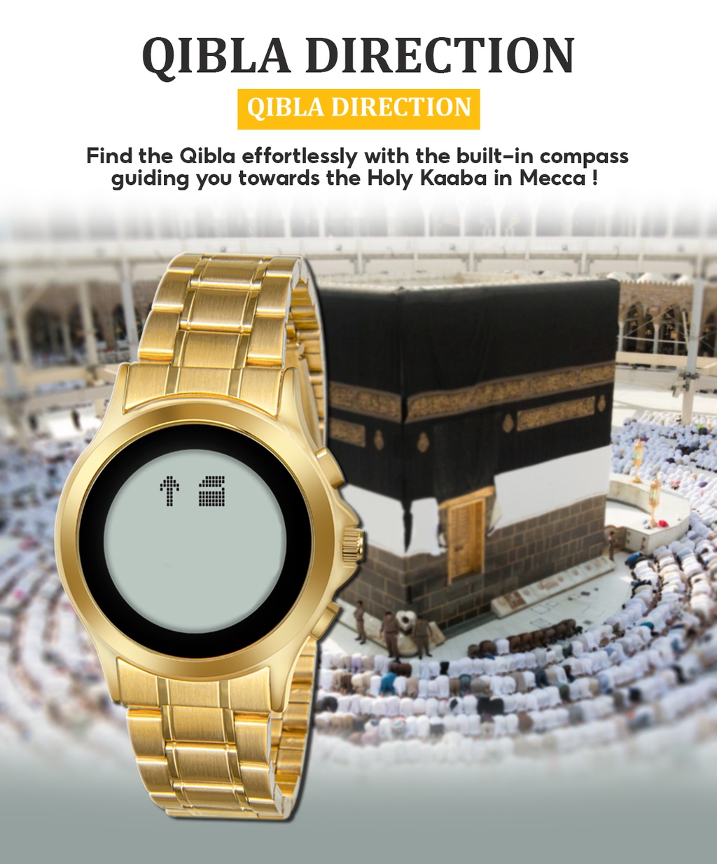 SUBMARINE Watch Digital Watch Muslim Qibla Watch for Men Buruj Watch ...