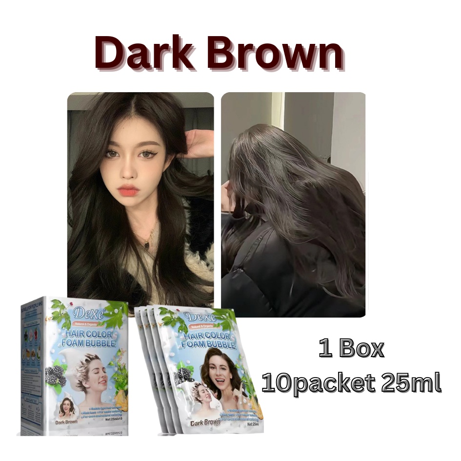 G9 STOR Dexe Color Hair Dye 25ml x 10pkts Natural Hair Dye Shampoo ...