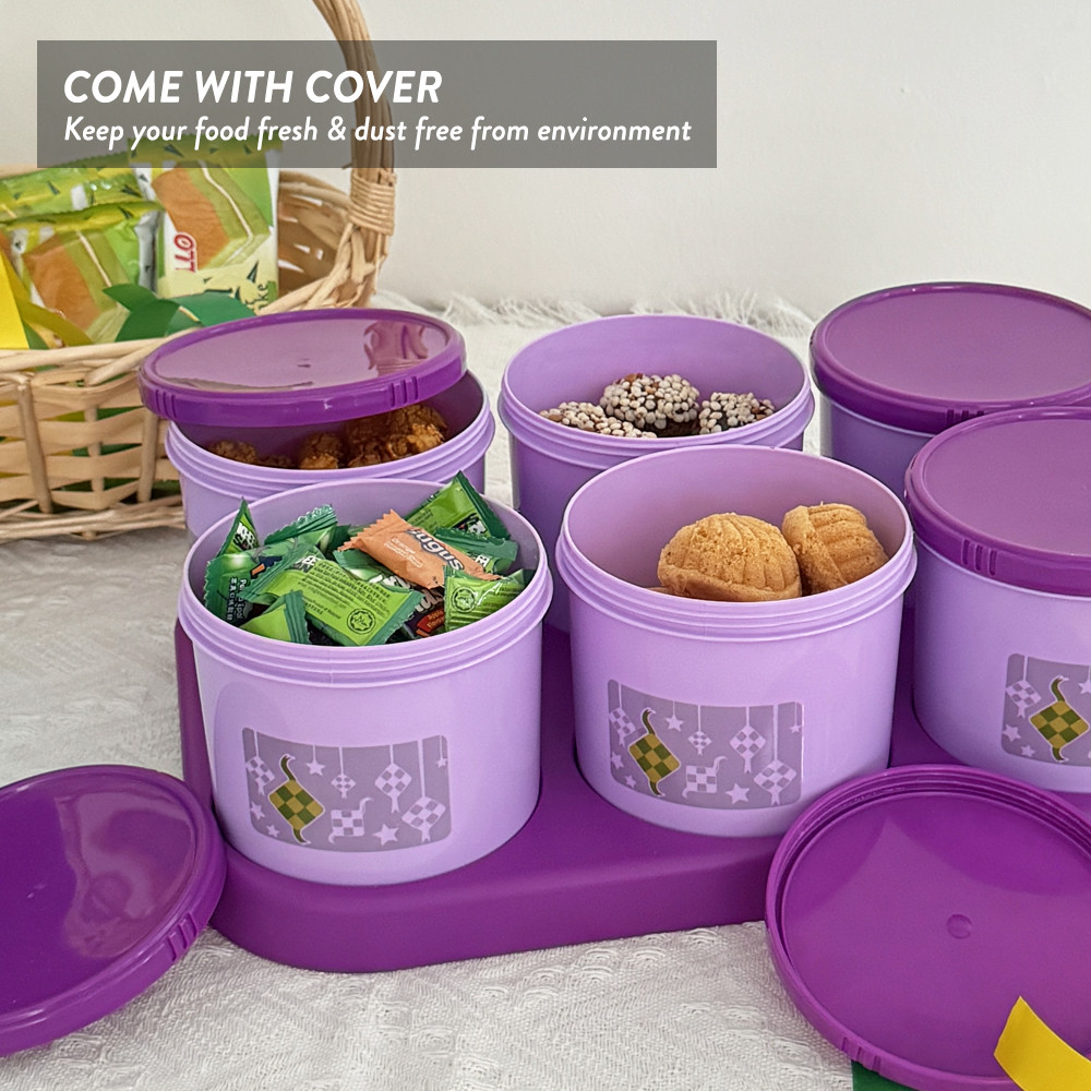 Elianware 670ML Container Canister Cookies Snacks Bekas Kuih Raya with ...