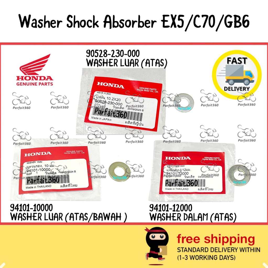 HONDA EX5 / C70 / GB6 Washer Plate Shock Absorber ATAS / BAWAH / LUAR ...