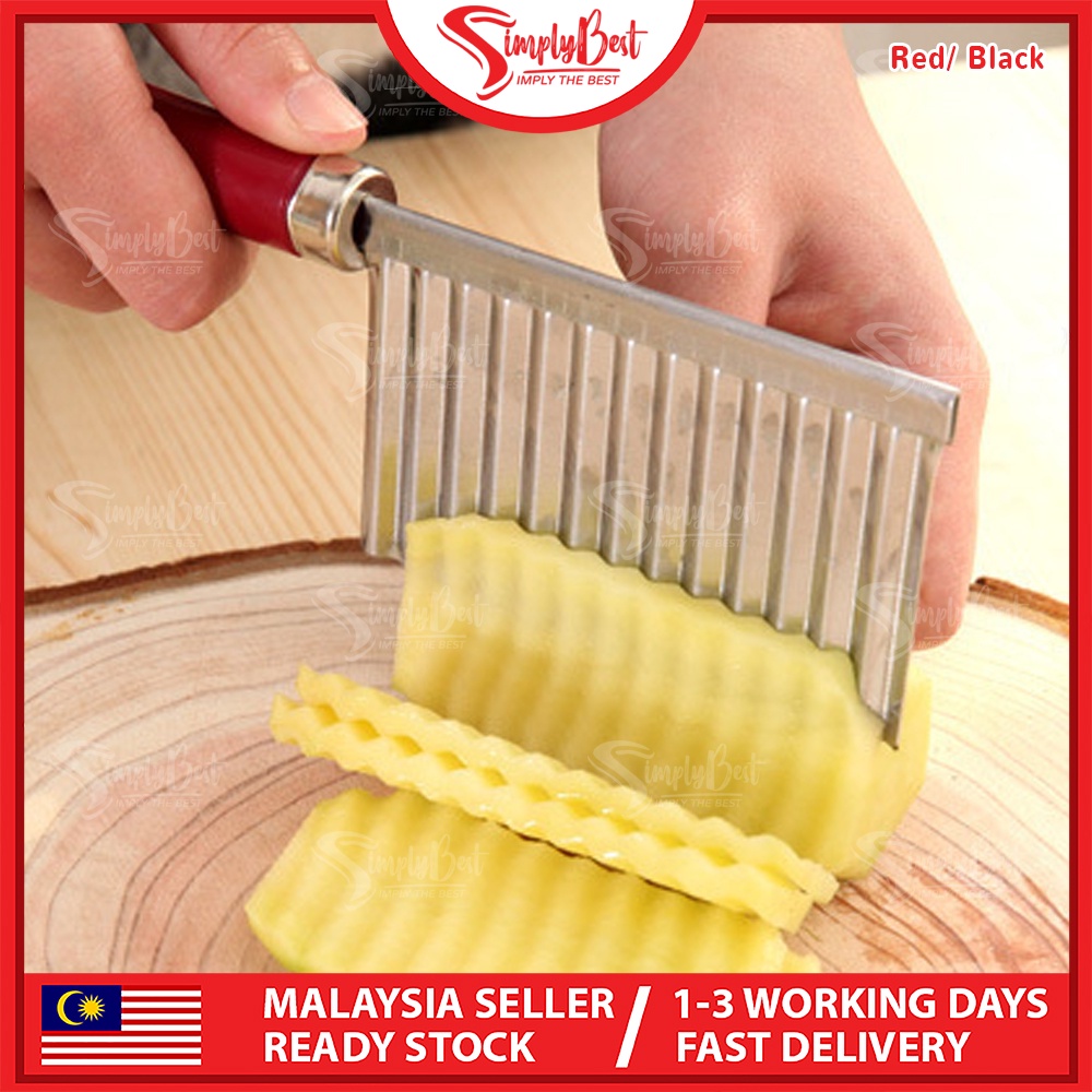 SIMPLYBEST Crinkle Potato Vegetable Cutter Knife Stainless Steel Slicer ...