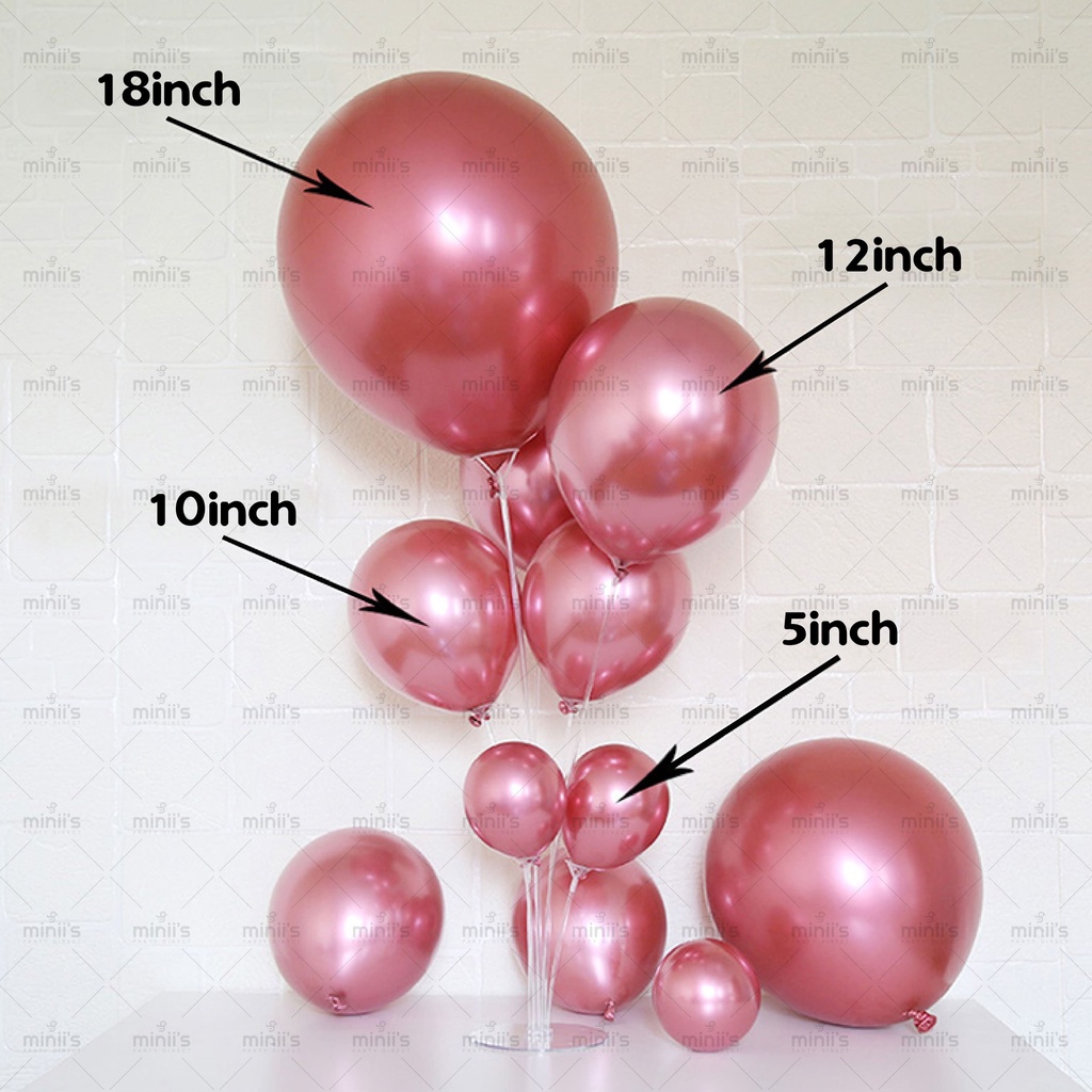 MINIIS PARTY 10Pcs / 100Pcs 5 inch Metallic Balloon Chrome Balloon ...