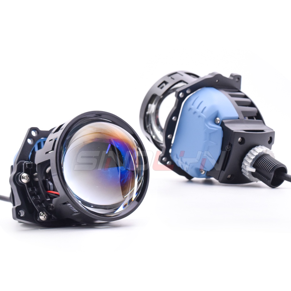 2 PCS 3 Inch Bi LED Blue Projector Lens For Hella 3R G5 Headlight H4 H7 H1 9005 9006 Hi Low Beam ...