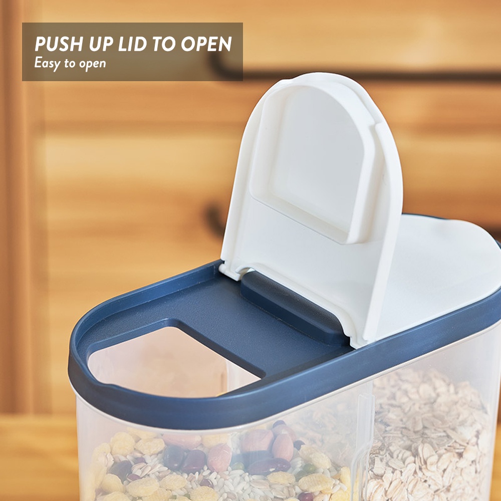 Elianware 3Ltr Cereal Dispenser Pasta Rice Snacks Food Storage Box ...
