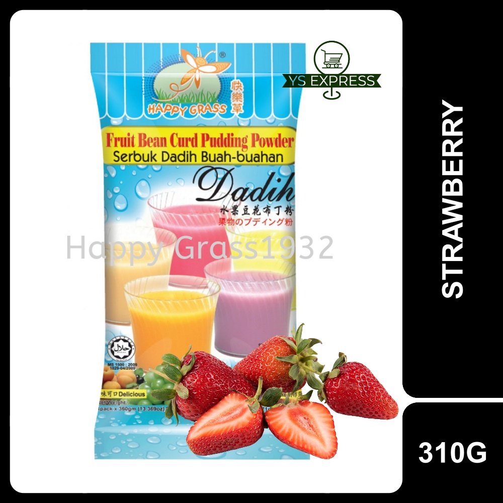 HAPPY GRASS Fruit Bean Curd Pudding Powder Strawberry 310G - Serbuk ...