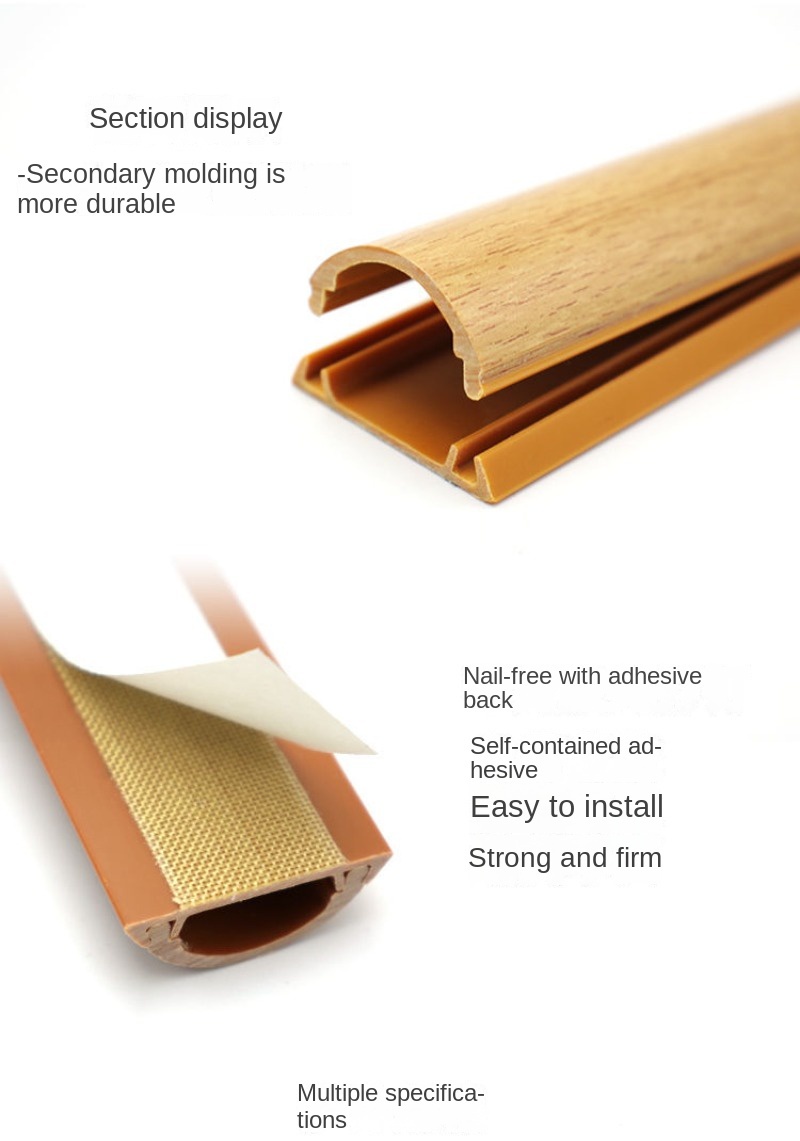 PVC Open-Mounted Trunking Wood Grain Trunking Arc Geosyncline Step ...