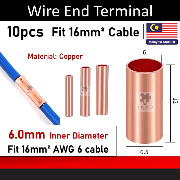 Penyambung Wayar Sambungan Copper Tube Kabel Wire End Terminal Wire ...