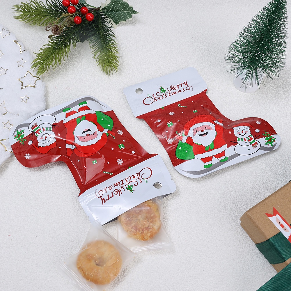 1/5Pcs Lovely Christmas Tree Shape Candy Bag Portable Ziplock Bags ...