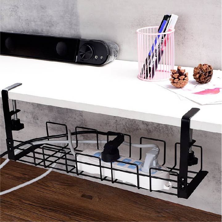 NNS Cable Management Tray Under Table Power Strip Storage Rack Socket ...