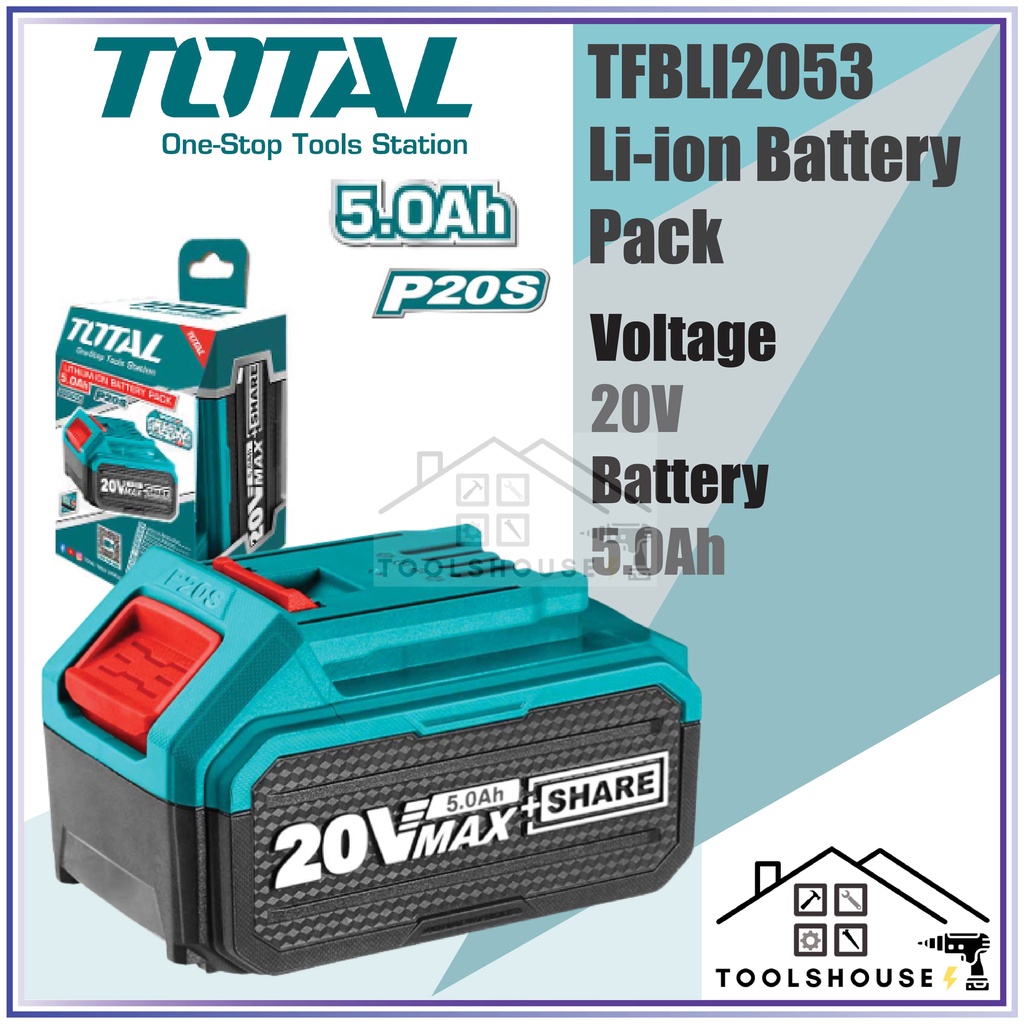 Total TFBLI2053 Li-ion Battery Pack 电池 (20V/5.0AH) | Shopee Malaysia