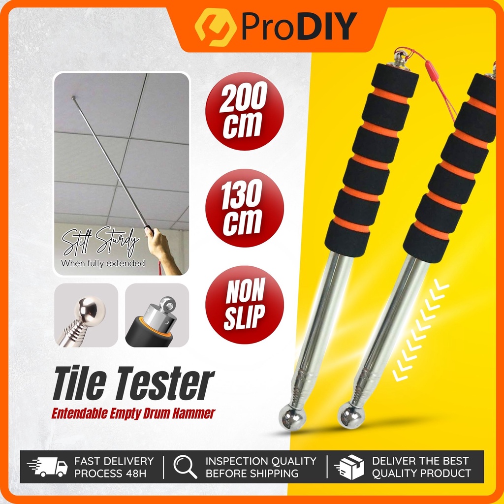 130cm 200cm Extendable Tile Tester Adjustable Telescopic Rod Sound ...