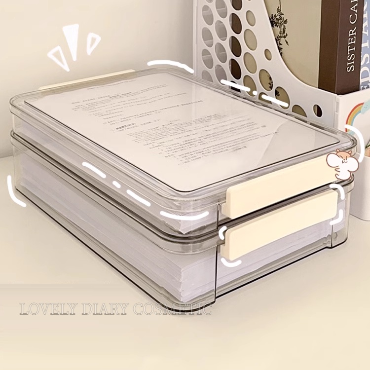 Document Organizer File A4 Paper Passport Storage Box Transparent Large ...