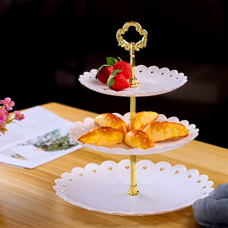 3 Layer Cake Stand Pastry Dessert Tray Buffet Cupcake Fruits Storage ...