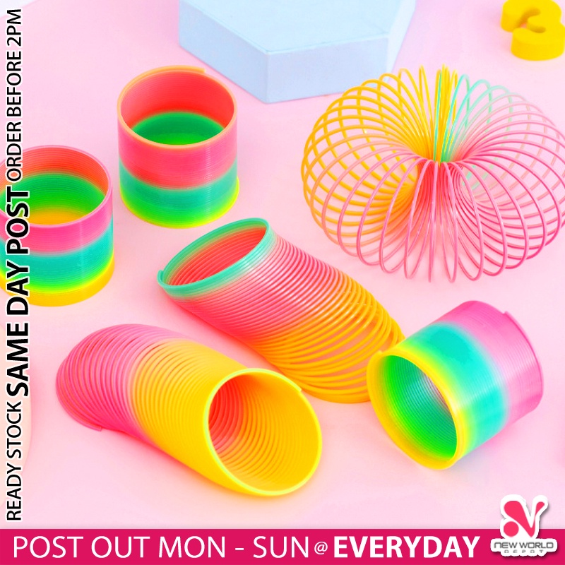 𝗘𝗔𝗦𝗘 𝗧𝗘𝗡𝗦𝗜𝗢𝗡 》Magical Rainbow Spring Coil Creative Kids Educational ...