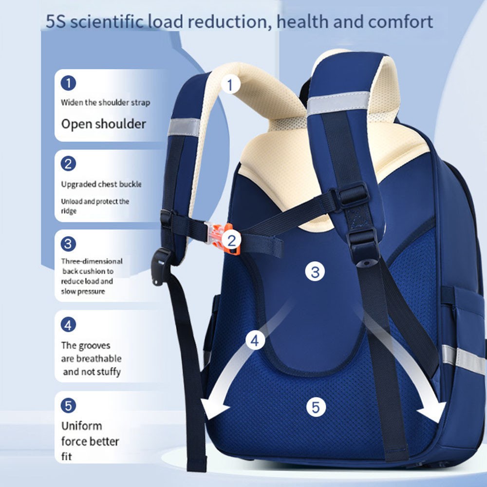 Children's schoolbag elementary school students load reduction spine ...