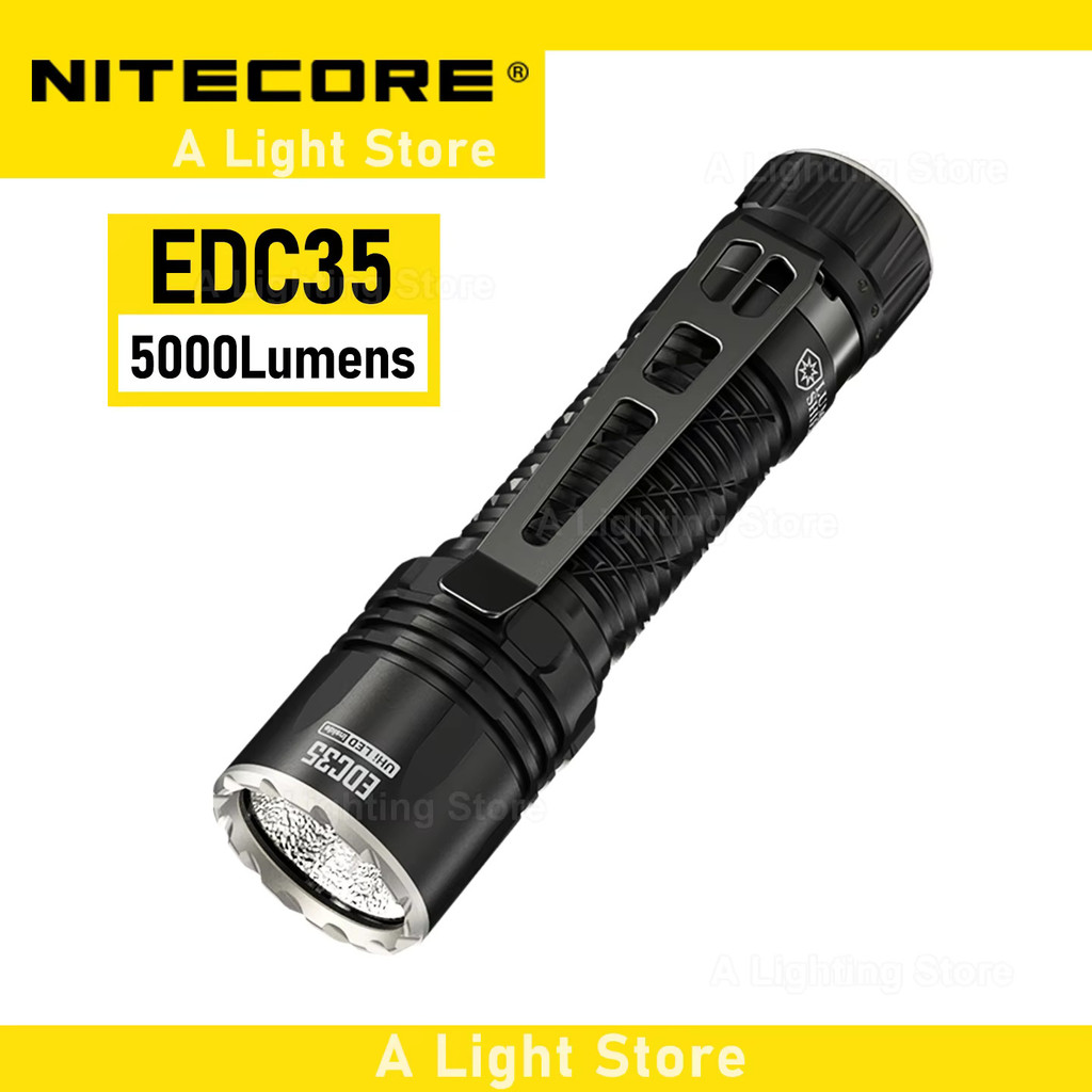Nitecore EDC35 Flashlight USB-C Rechargeable 5000 Lumens hiking LED EDC UHi Beam Distance ...
