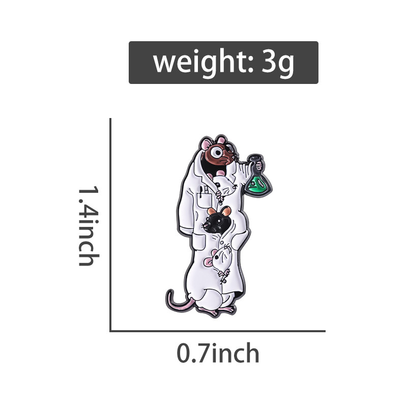 Funny Science Lab Mouse Brooch Cartoon Chemistry Laboratory Pin ...