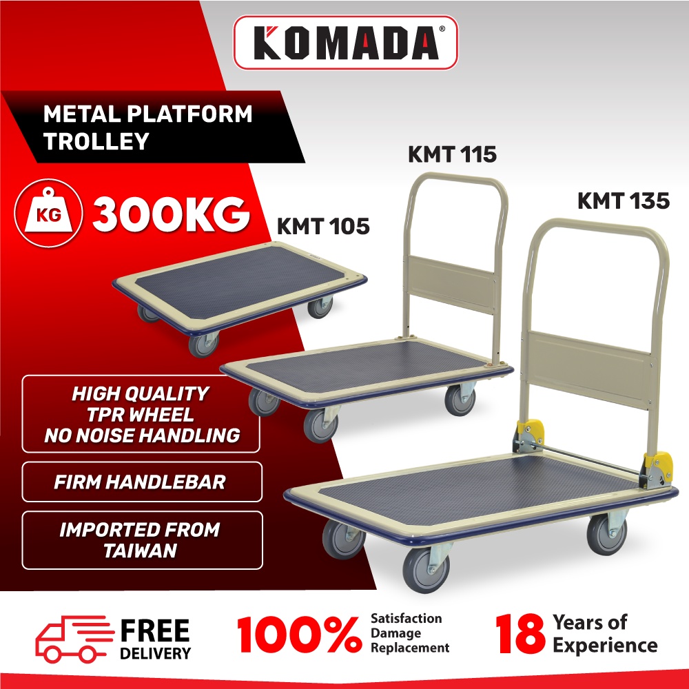 KOMADA™ 300KG Foldable Handle Metal Platform Trolley Flatbed Trolley ... KOMADA™ 300KG Foldable Handle Metal Platform Trolley Flatbed Trolley ...