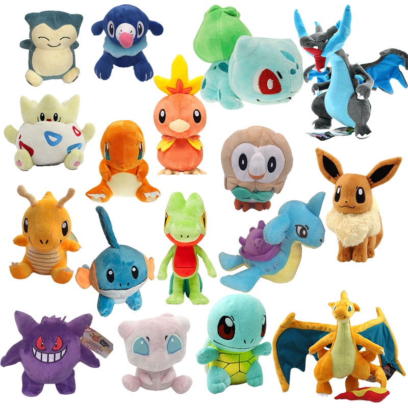 8-30cm Pokemon Plush Pikachu Toys Squirtle Charmander Wigglytuff Mewtwo ...