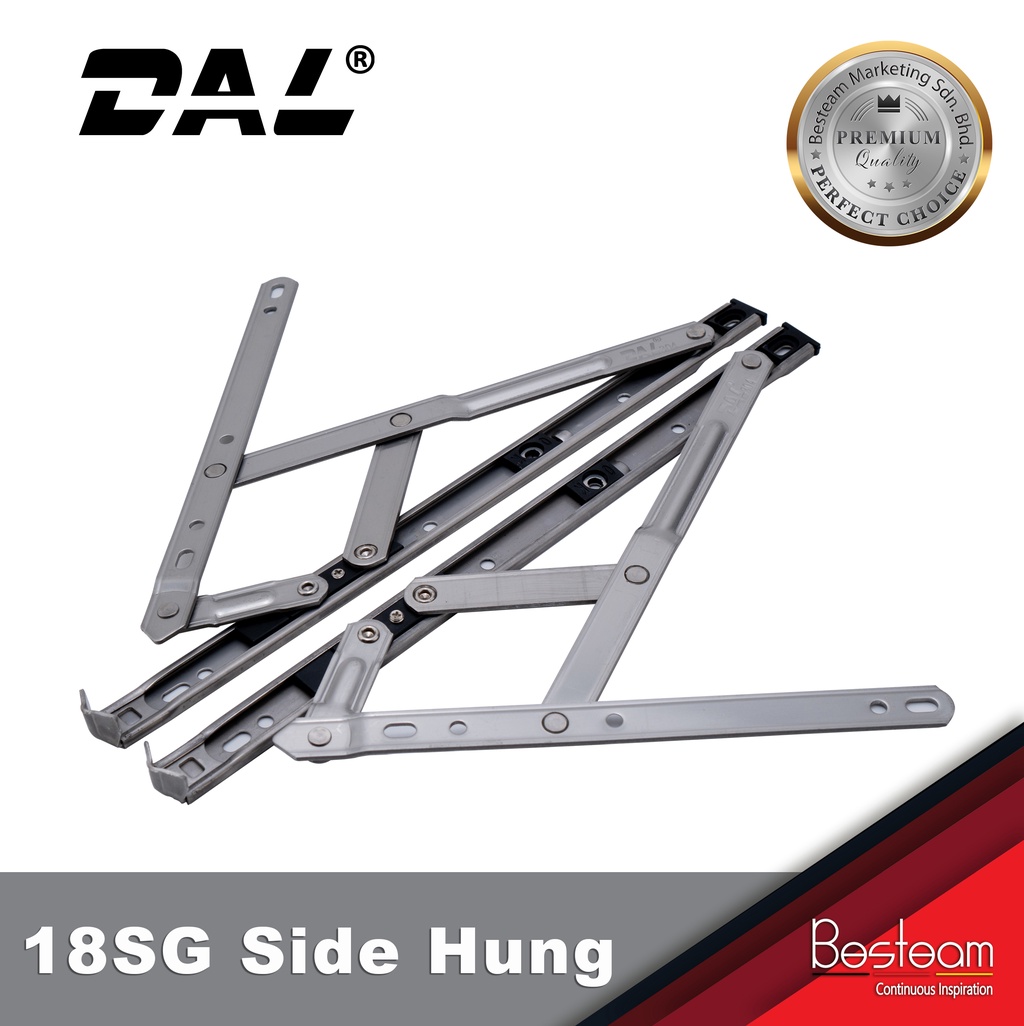 DAL 18SG Side Hung Square Groove Friction Stay SUS305 (Pair) | Shopee ...