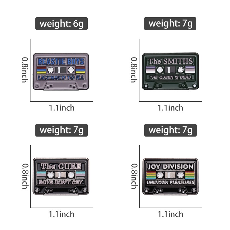 Tape Pins Music Rock Brooches CD Camera Record Pin Brooch Lapel Badges ...