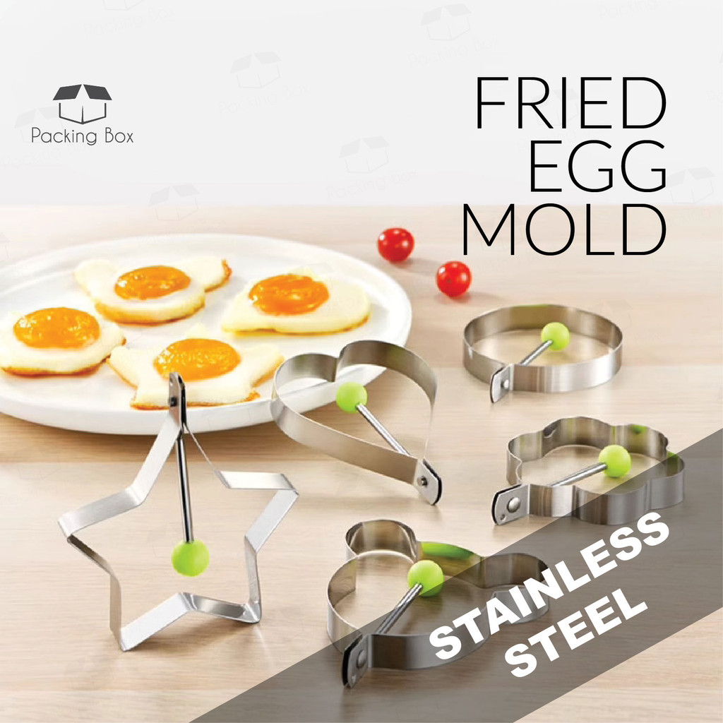 PKB Fried Egg Mold Kitchen Heart Flower Cooking Tools Stainless Steel ...