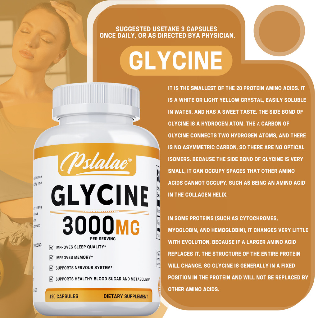 Pslalae Glycine Capsules - Glycine Supplements, Glycine 3000mg - Amino ...
