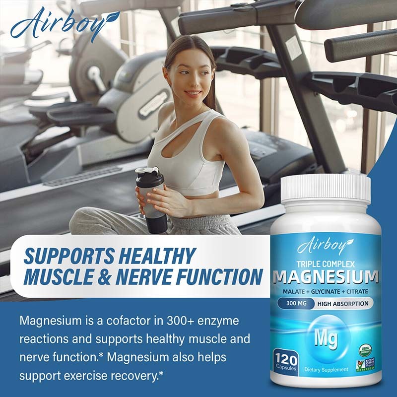 Airboy Triple Magnesium Complex Magnesium Glycinate, Malate, & Citrate ...