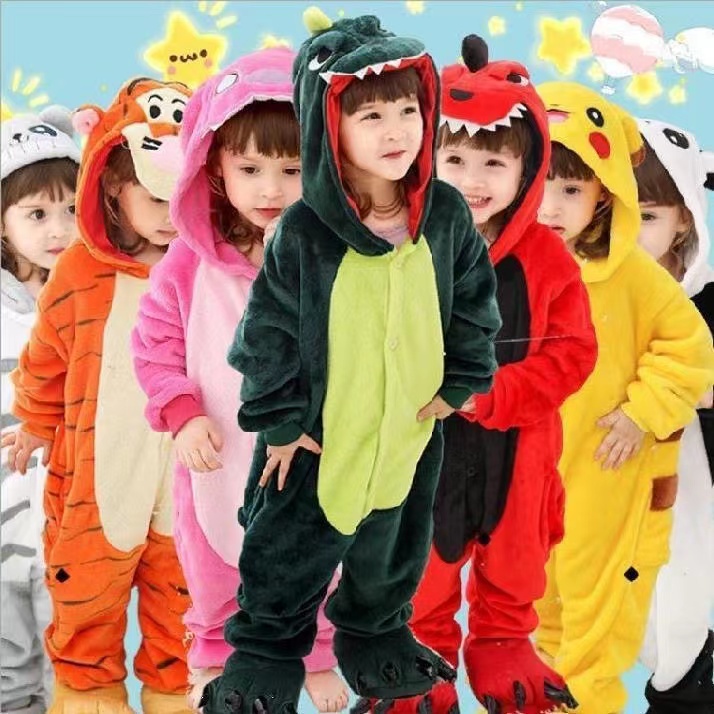 Kigurumi Dinosaur Pikachu Stitch Giraffe Anime Cosplay Costumes Kids ...