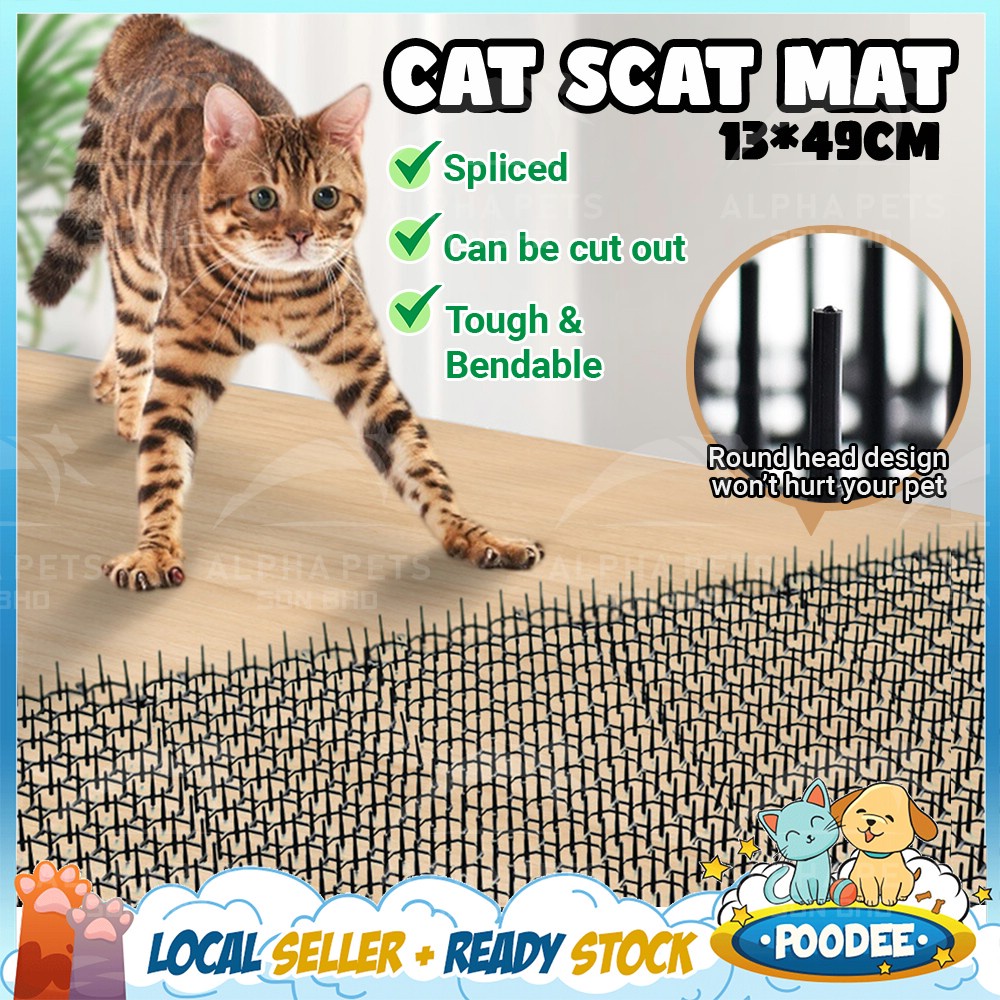 POODEE 13X49CM Animal Repellent Spike Mat Humane Anti Cat Dog Mat ...