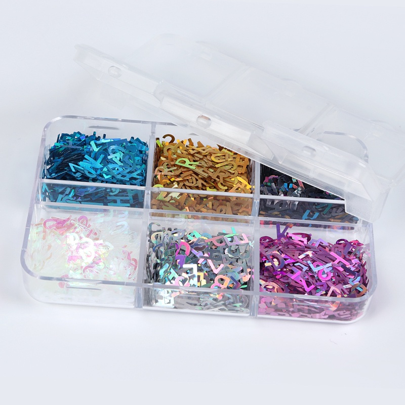 Holographic Glitter English Alphabet Flakes Resin Silicone Mold Filler ...