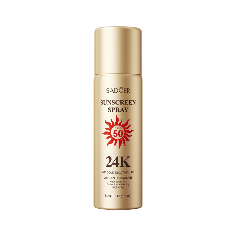 ROREC SADOER 24K Gold Sunscreen Spray SPF50+ PA+++ Nicotinamide 24H-Anti UVA/UVB High Protection ...
