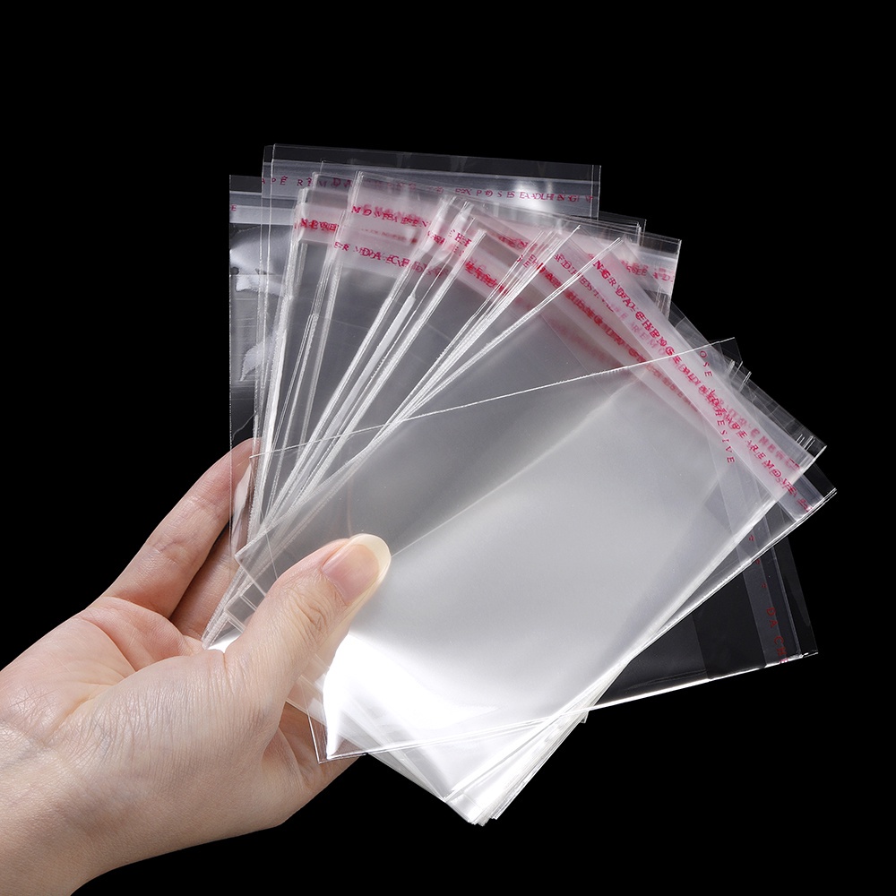 St. kunkka 100Pcs Transparent OPP Bag Transparent Self Adhesive Plastic ...