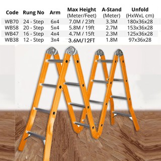 Multipurpose Aluminum Ladder Heavy Duty Tangga Aluminium Ladder Double ...