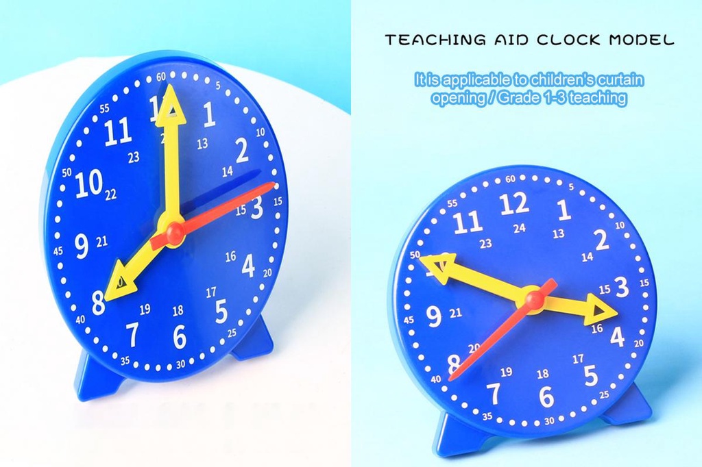 Teaching Aids Student Learning Clock for Homeschool Three-needle Early ...