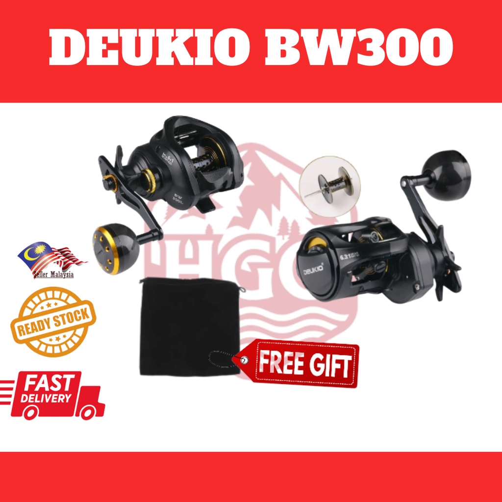 DEUKIO BW300 Fishing Baitcasting Reel Carbon Shell 6.3:1 6+1BB 16KG Max ...