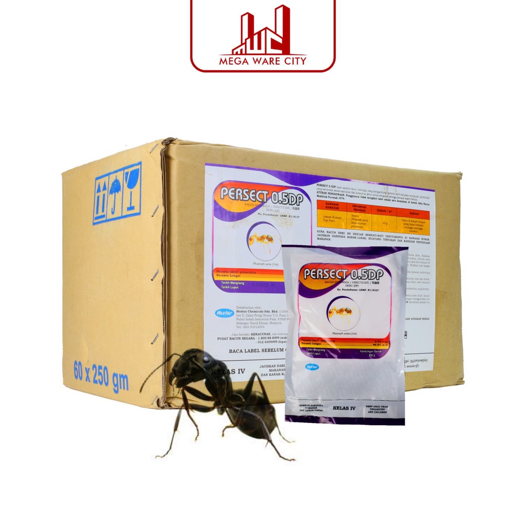 PERSECT 0.5DP 250g (60 Bags/Box) Permethrin 5% Insecticide Ant Killer ...